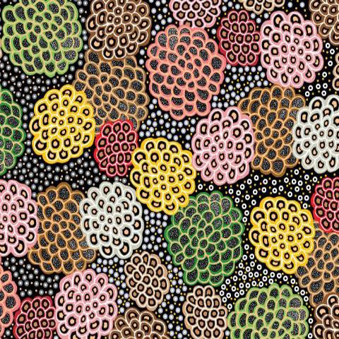 Dancing Flowers Black - Designed by June Smith – Wax Arrow & Assoc. LLC ...