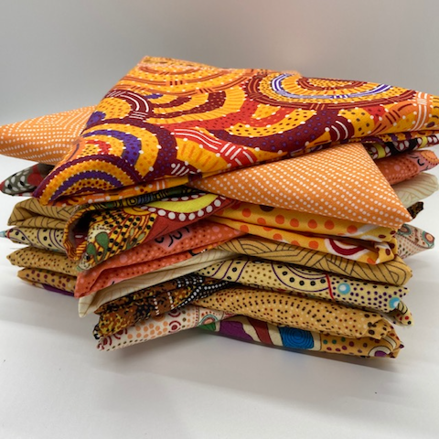 Australian Aboriginal Fabric 12 Fat Quarter Bundle - Australian Sunshi ...
